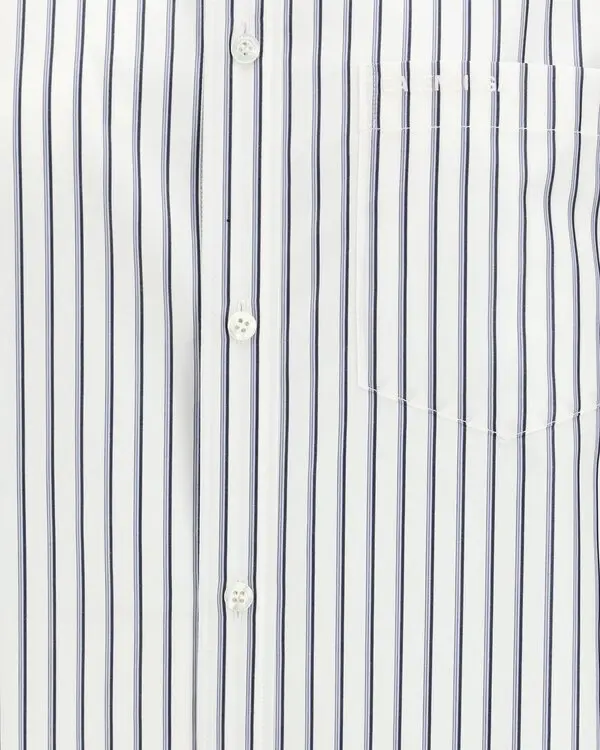 Balenciaga Striped Poplin Cuffed Sleeve Shirt