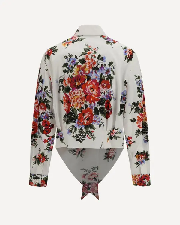 Dolce & Gabbana Cotton Shirt With Bouquet Print - Multicolour