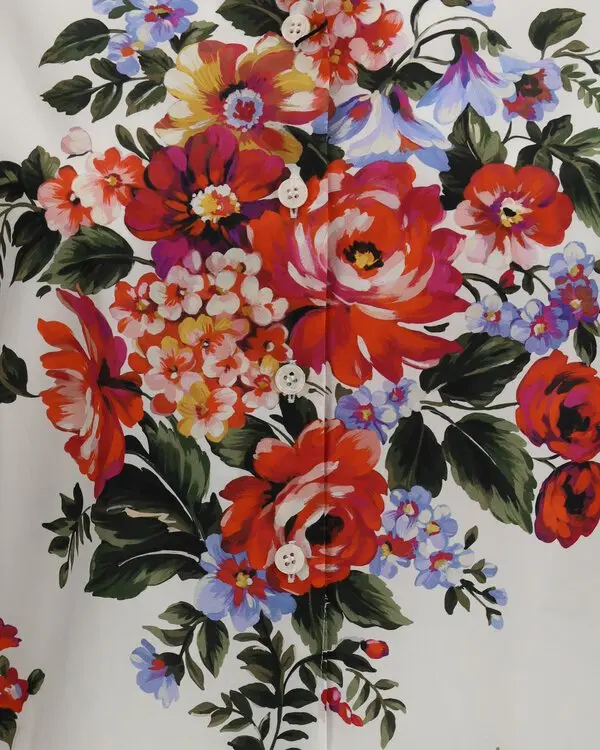 Dolce & Gabbana Cotton Shirt With Bouquet Print - Multicolour