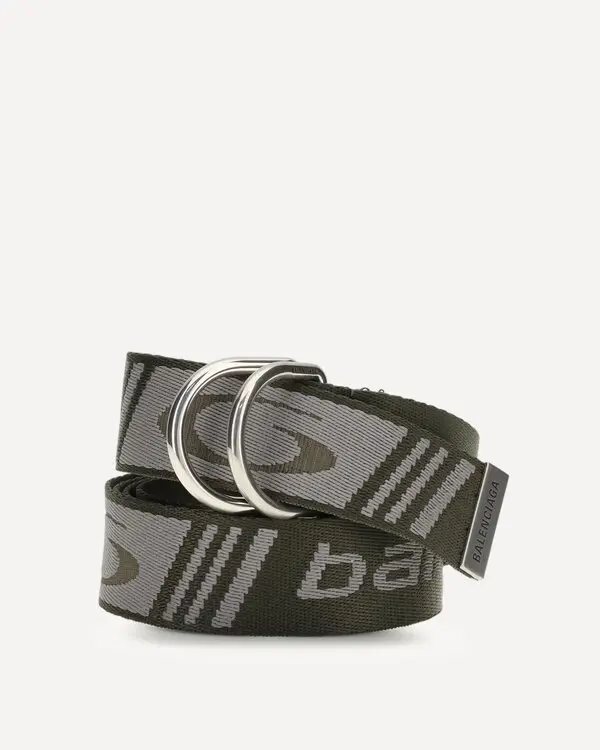 Balenciaga D Ring Belt In Jacquard Canvas - Khaki