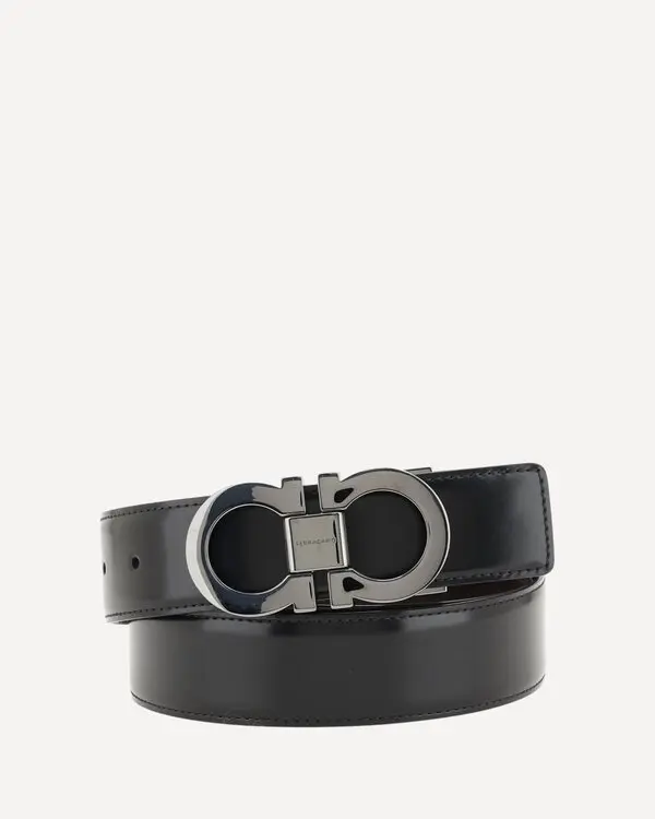 FERRAGAMO Gancini Reversible Belt - Black