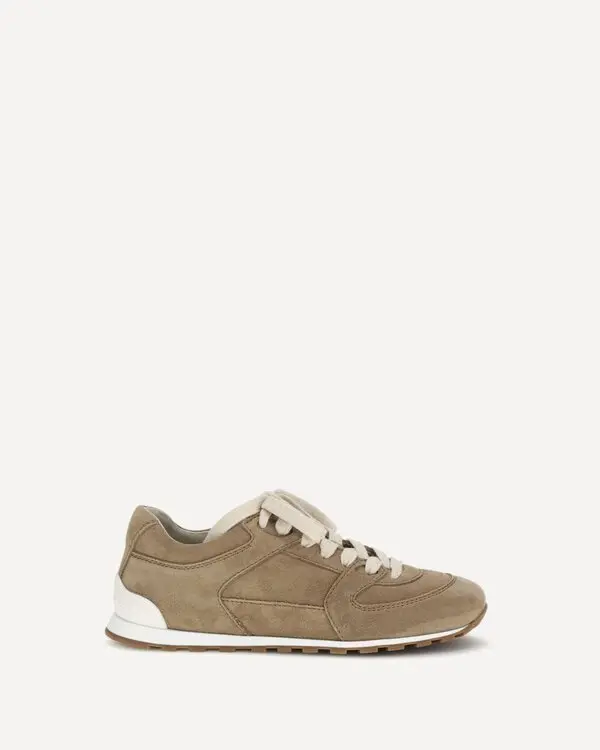 Brunello Cucinelli Suede Lace-up Sneakers - Beige