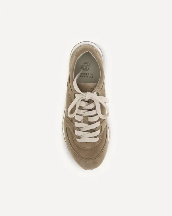 Brunello Cucinelli Suede Lace-up Sneakers - Beige