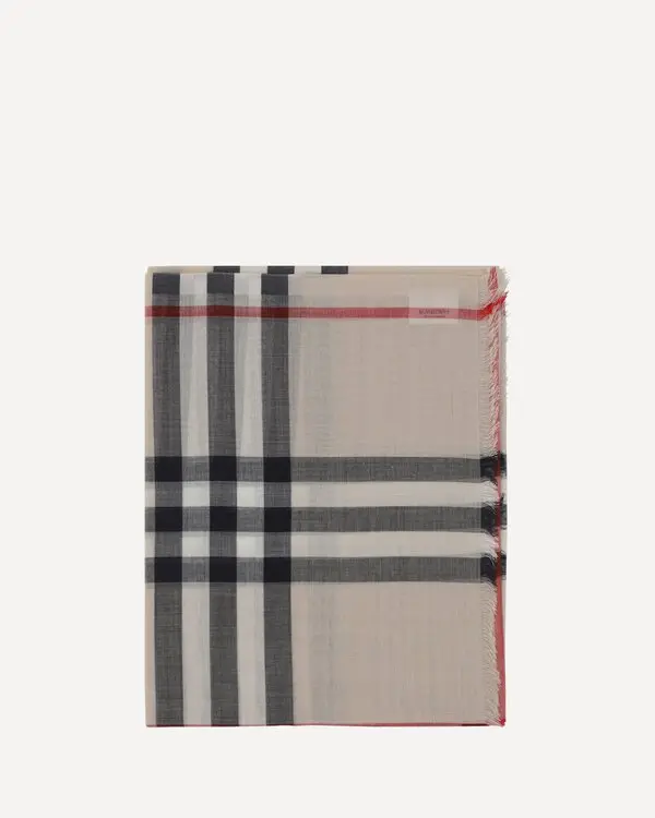 Burberry Silk And Wool Scarf - Beige