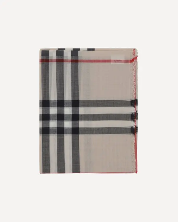 Burberry Silk And Wool Scarf - Beige