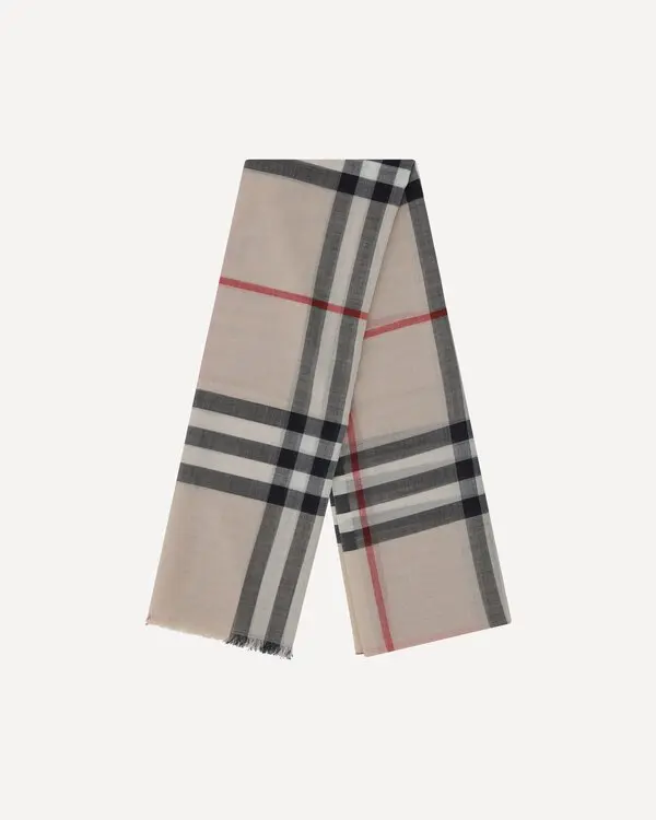 Burberry Silk And Wool Scarf - Beige