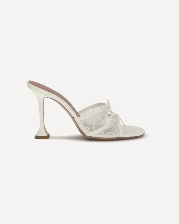 Amina Muaddi Eleonora Mules Sandals With Bow Detailing