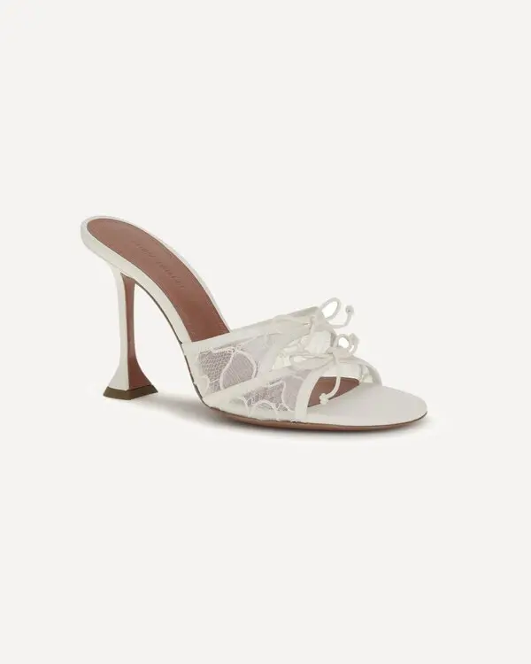 Amina Muaddi Eleonora Mules Sandals With Bow Detailing