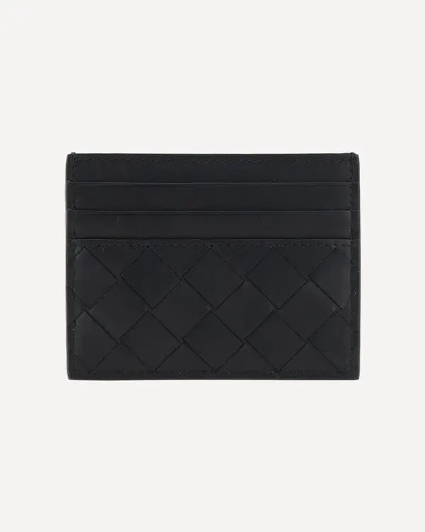 Bottega Veneta Leather Card Holder - Black
