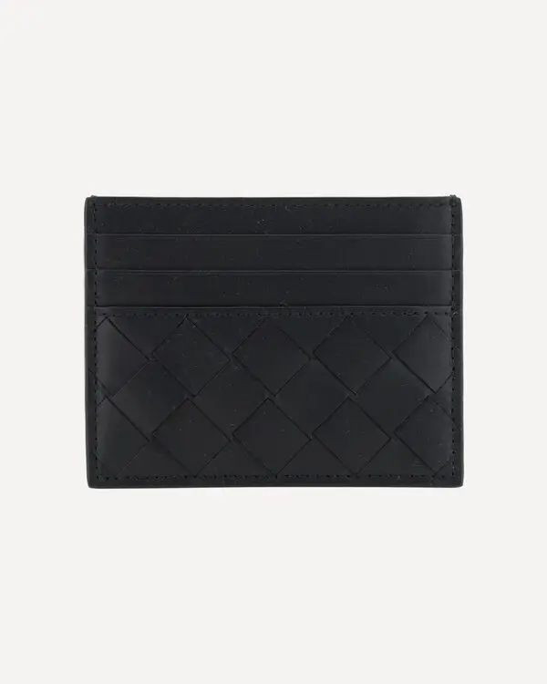 Bottega Veneta Leather Card Holder - Black