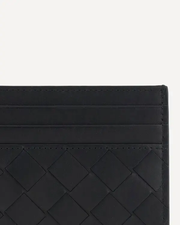 Bottega Veneta Leather Card Holder - Black