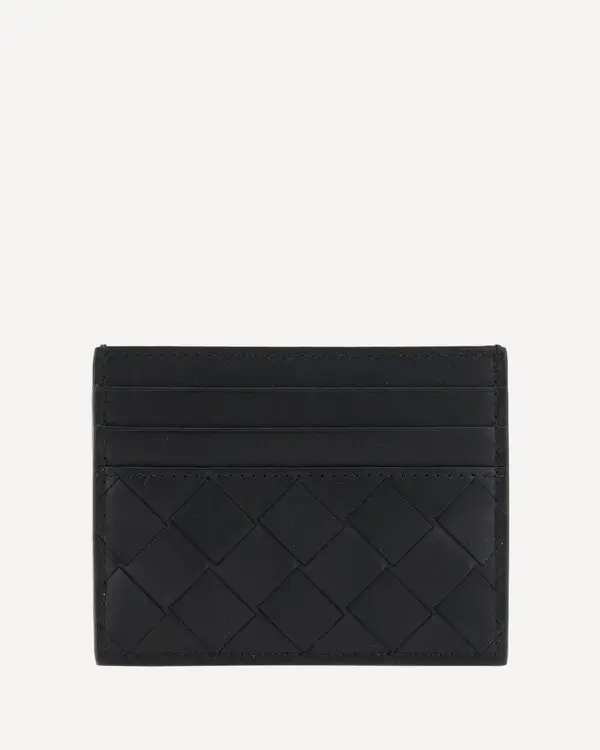 Bottega Veneta Leather Card Holder - Black