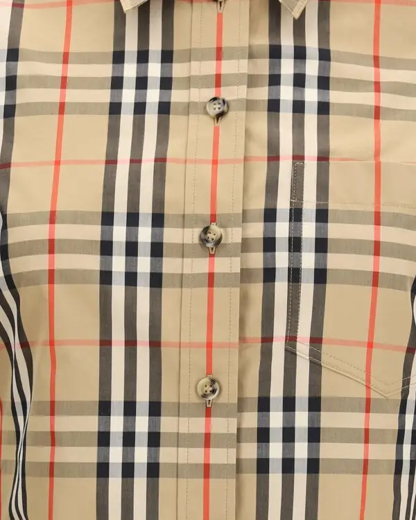 Burberry Stretch Cotton Check Shirt - Multicolour