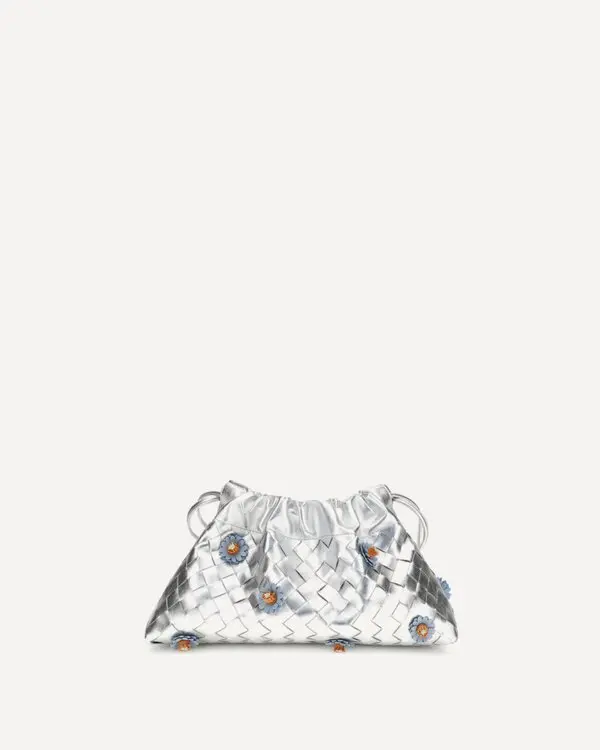 Bottega Veneta Dustbag Clutch Bag With Floral Appliqués