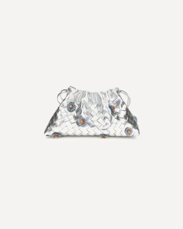 Bottega Veneta Dustbag Clutch Bag With Floral Appliqués