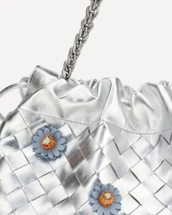 Bottega Veneta Dustbag Clutch Bag With Floral Appliqués