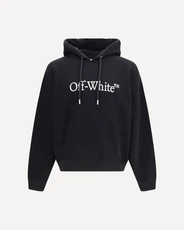 Off-White Graphic Print Oversized Hoodie - Black