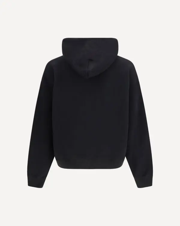 Off-White Graphic Print Oversized Hoodie - Black