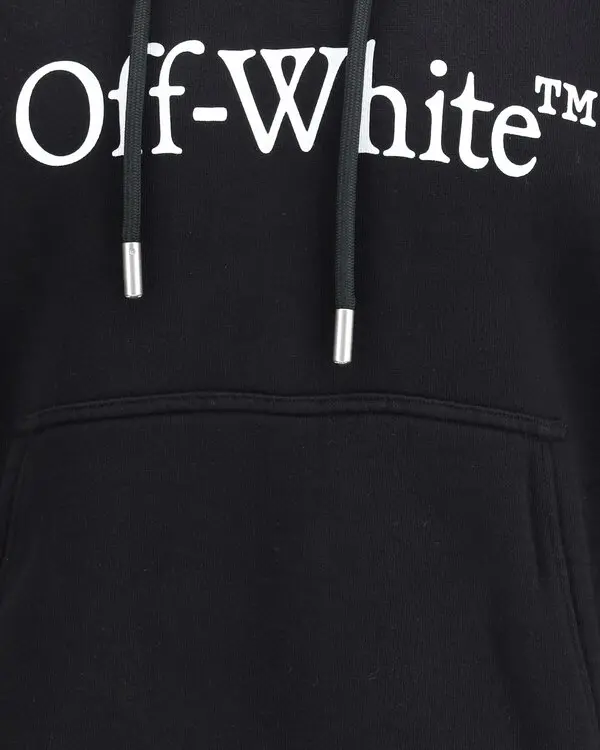 Off-White Graphic Print Oversized Hoodie - Black