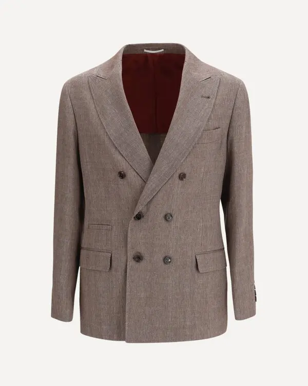 Brunello Cucinelli Double-breasted Tailored Jacket - Brown