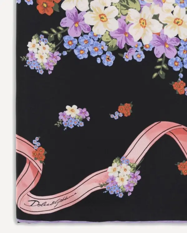 Dolce & Gabbana Silk Scarf With Floral Print