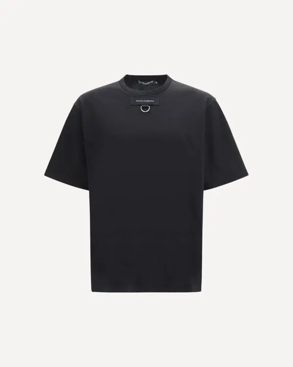Dolce & Gabbana Round Neck Short Sleeve T-shirt With D-ring Detail