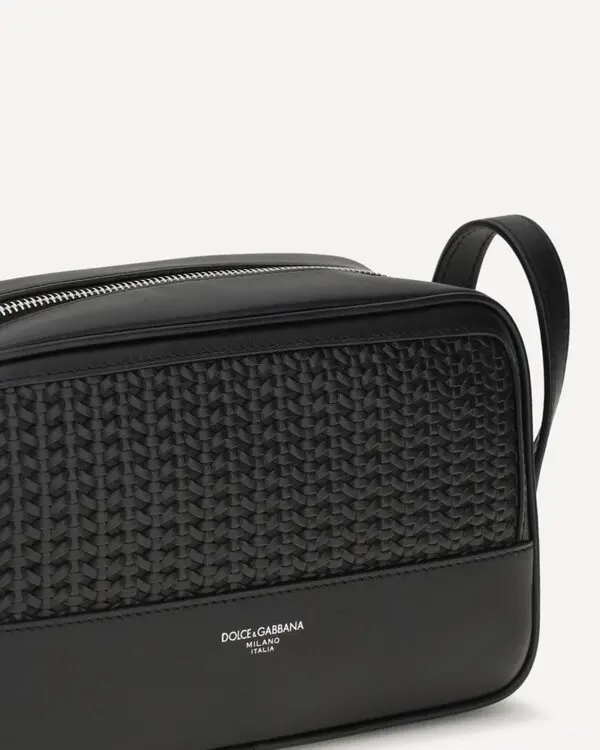 Dolce & Gabbana Leather Beauty Case With Woven Detail