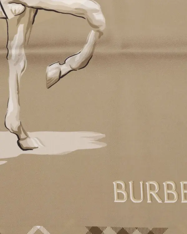 Burberry Silk Scarf With Archive Equestrian Knight