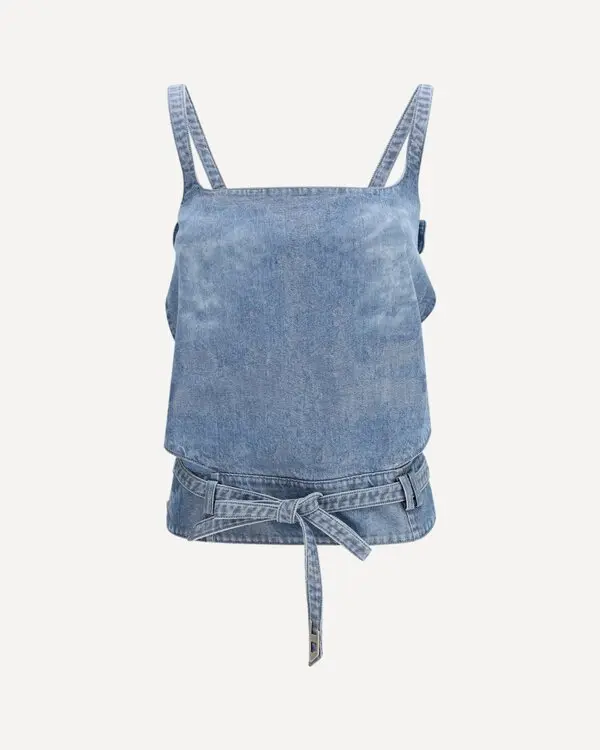 DIESEL® De-sayra Denim Top With Open Back - Blue