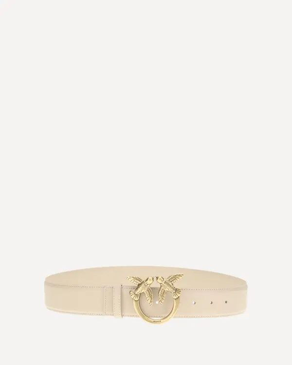 Pinko Love Birds Logo Leather Belt