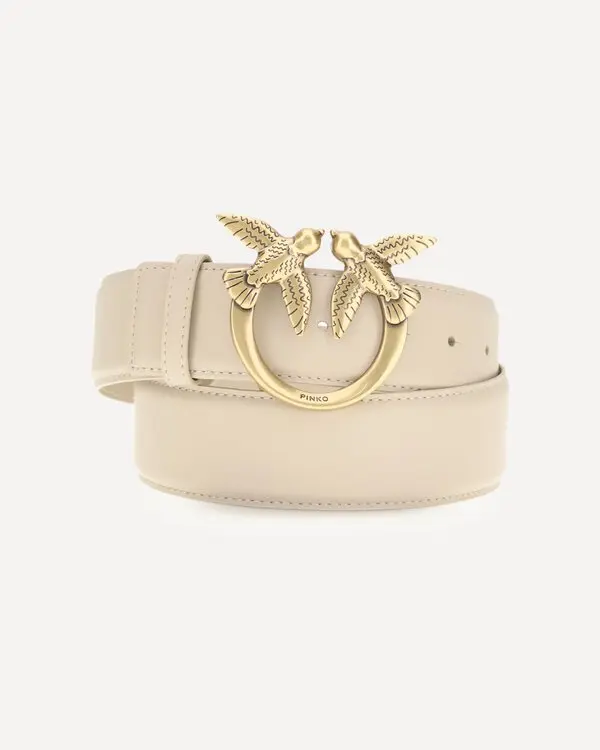 Pinko Love Birds Logo Leather Belt