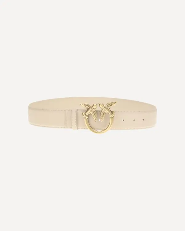 Pinko Love Birds Logo Leather Belt