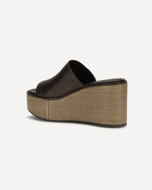 Brunello Cucinelli Leather Wedge Sandals