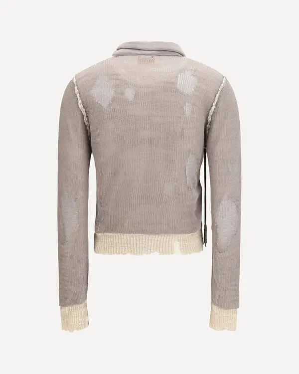 DIESEL® Distressed Knit Sweater With Cut-out Detail