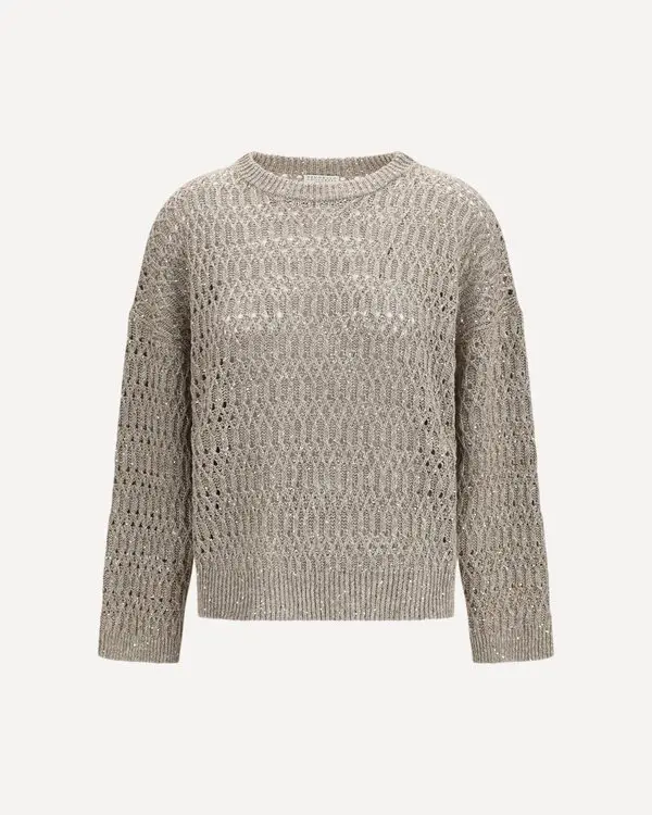 Brunello Cucinelli Openwork Sequin Sweater