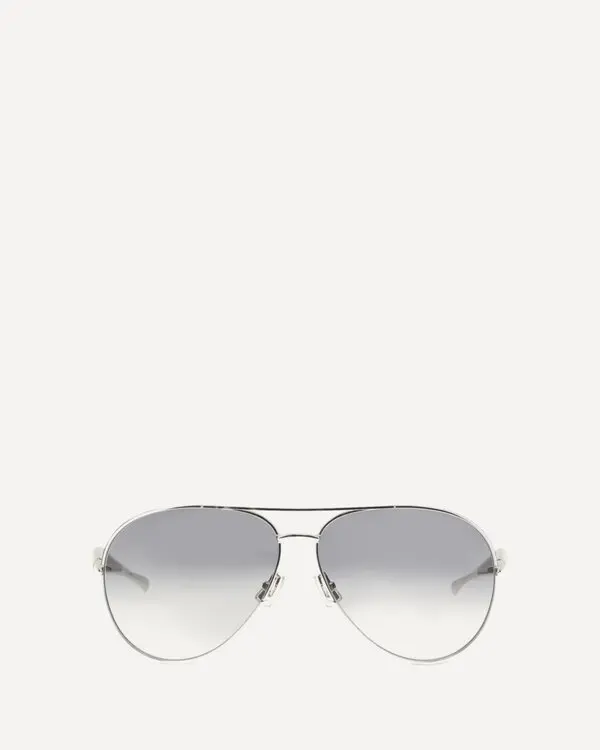 Bottega Veneta Aviator Sardine Sunglasses - Silver