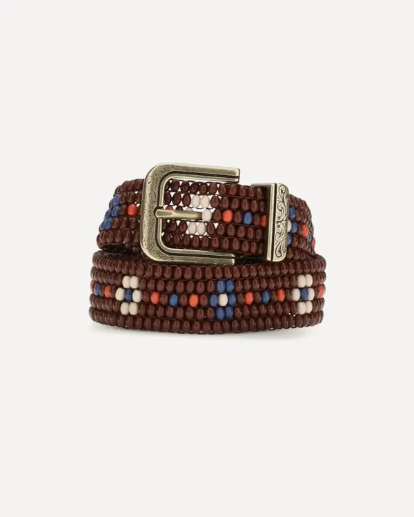 Etro Beaded Belt With Floral Motif