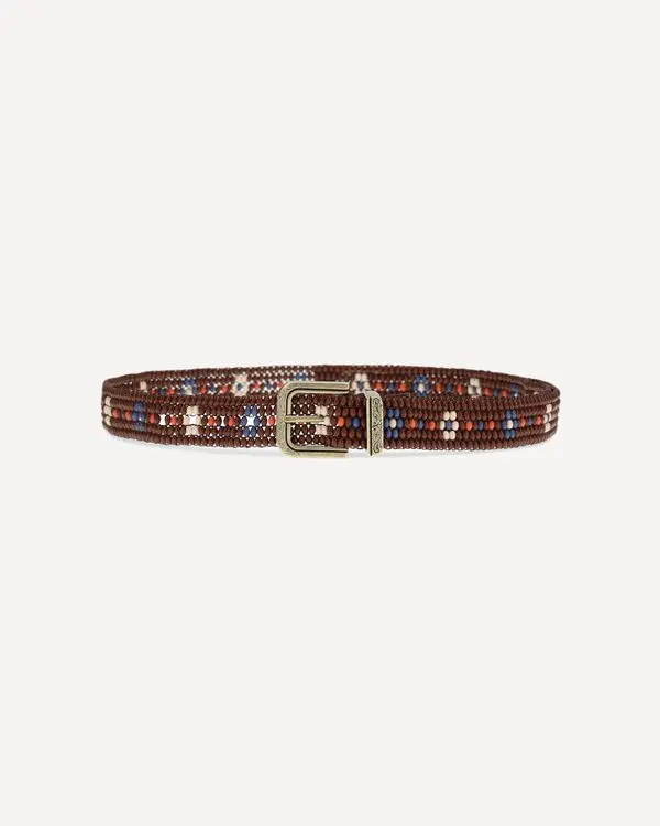 Etro Beaded Belt With Floral Motif