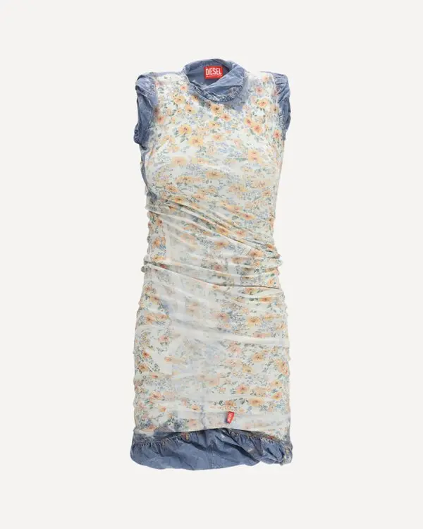 DIESEL® D-ayana Floral Print Ruched Mini Dress