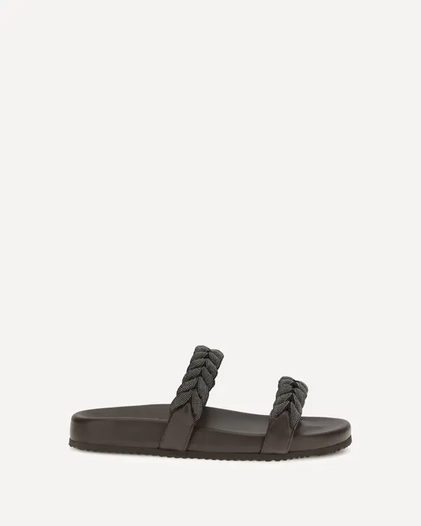 Brunello Cucinelli Braided Strap Leather Sandals
