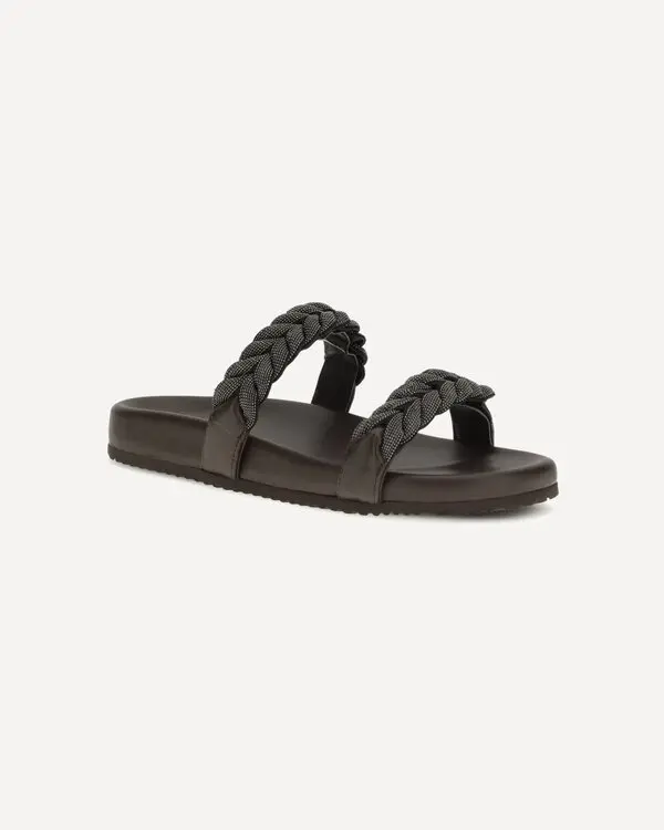 Brunello Cucinelli Braided Strap Leather Sandals