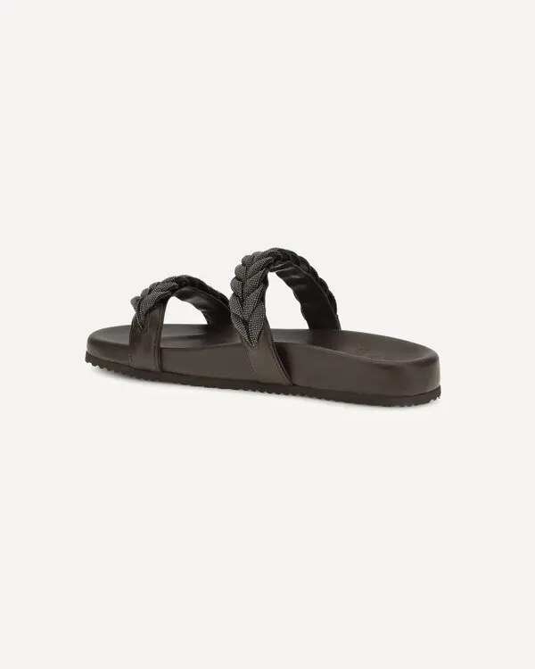 Brunello Cucinelli Braided Strap Leather Sandals