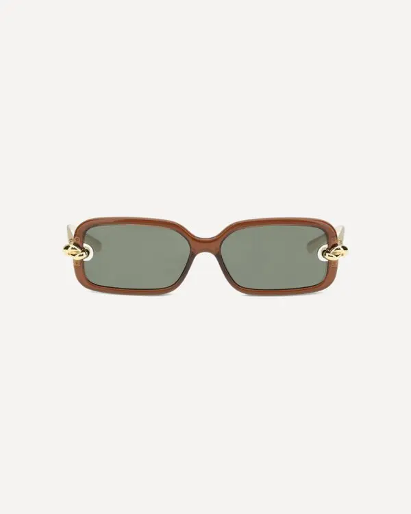 Bottega Veneta Knot Rectangular Sunglasses - Bordeaux