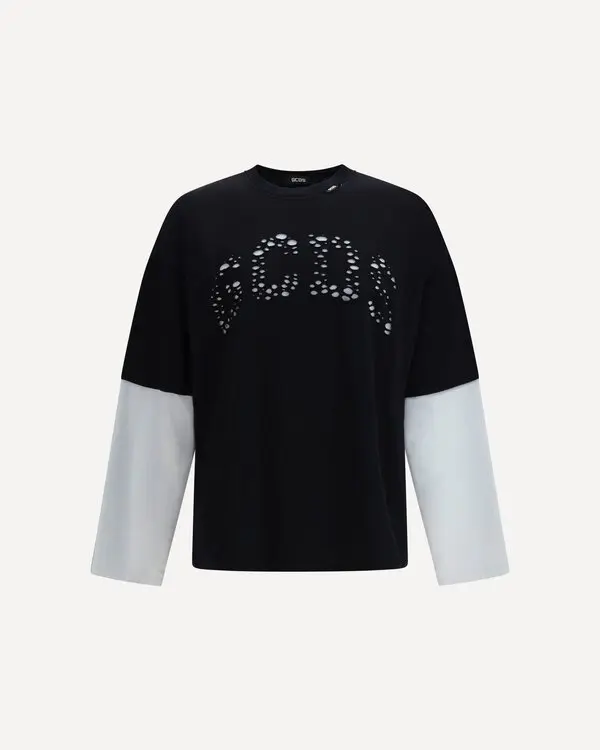 Gcds Over T-hirt In Cotton Jerey With Perforated Logo