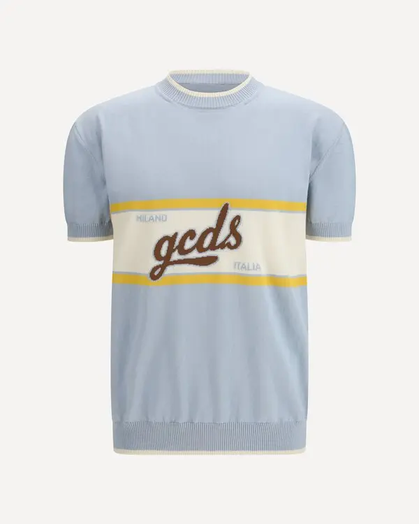 Gcds Logo Script Crewneck With Short Sleeves Ale