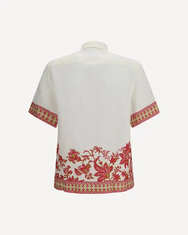 Etro Linen Hirt With Floral Print And Hort Leeve