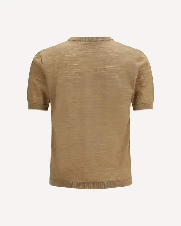 BROOKSFIELD Short-sleeved Linen Blend Shirt - Beige