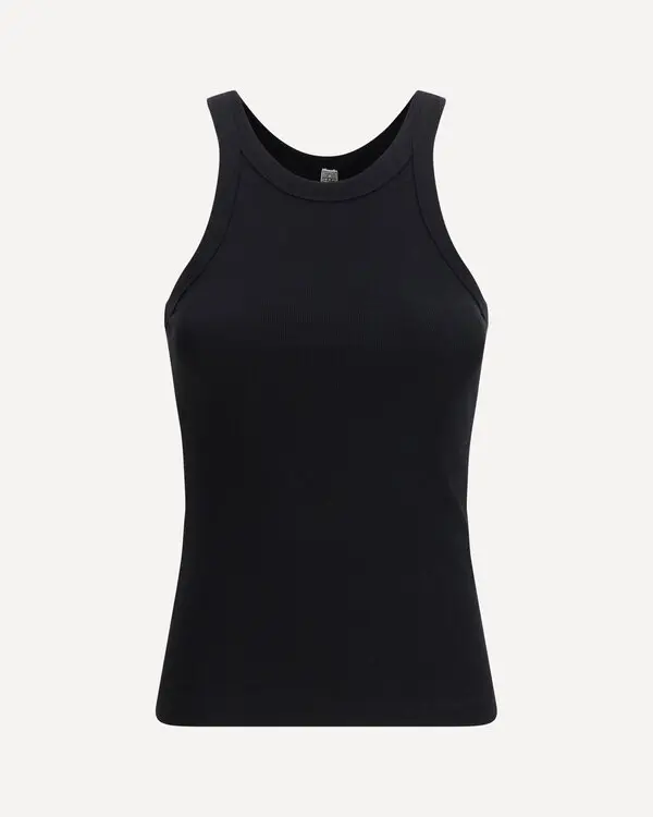TOTEME Ribbed Cotton Tank Top - Black