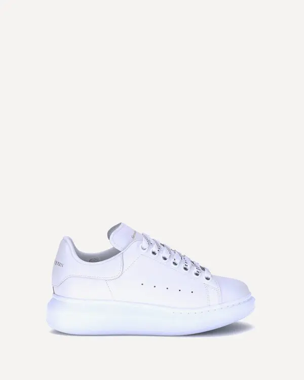 Alexander McQueen Leather Platform Sneakers - White