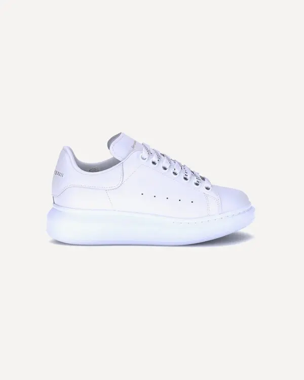 Alexander McQueen Leather Platform Sneakers - White